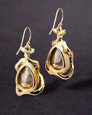 Alexis Bittar Twisted Crystal Drop Wire Earring