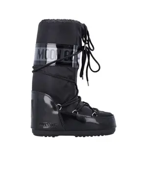 Moon Boot Icon Glance Satin Lace-up Snow Boots - Black
