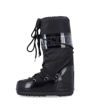 Moon Boot Icon Glance Satin Lace-up Snow Boots - Black