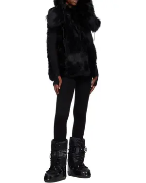 Moon Boot Icon Glance Satin Lace-up Snow Boots - Black
