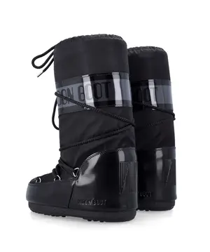 Moon Boot Icon Glance Satin Lace-up Snow Boots - Black