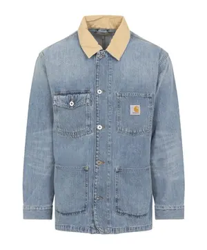 Carhartt Work In Progress Contrast Collar" Denim Jacket - Blue