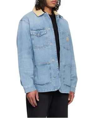 Carhartt Work In Progress Contrast Collar" Denim Jacket - Blue