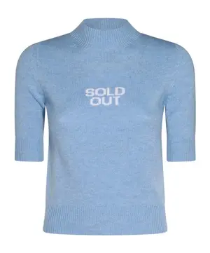 Sportmax Mock Neck Short-sleeved Jumper - Sky Blue