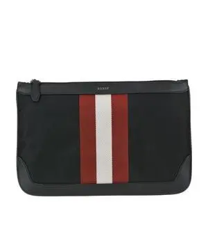 Bally Embossed Logo Clutch Bag - Black