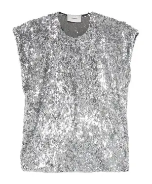 Coperni Sequined Crewneck Short-sleeve Top