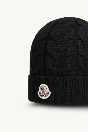 Moncler Cable Knit Wool Beanie