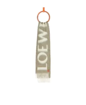 Loewe Scarf In Wool And Mohair - Green