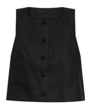 Posse Rio Linen Vest - Black