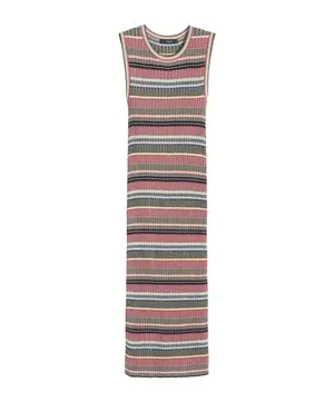 Max Mara Viscose Fiber Striped Midi Dress