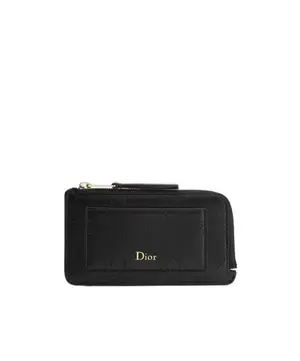 Dior Zipper Card Holder - Black