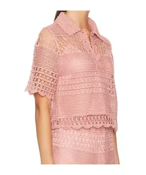 Zimmermann Wanderlust Sun Short Sleeve Crochet Top