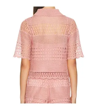 Zimmermann Wanderlust Sun Short Sleeve Crochet Top