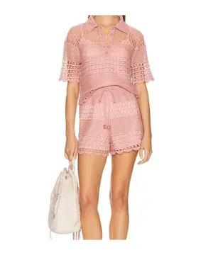 Zimmermann Wanderlust Sun Short Sleeve Crochet Top