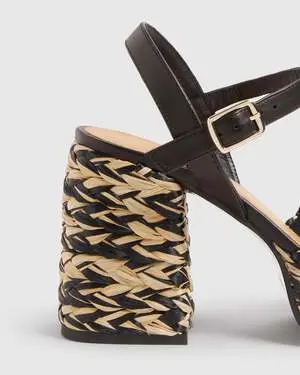 CastaÑer Vicen 95mm Raffia Platform Sandals