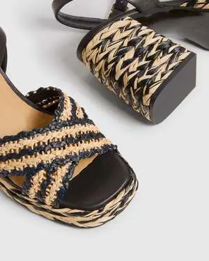 CastaÑer Vicen 95mm Raffia Platform Sandals