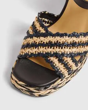 CastaÑer Vicen 95mm Raffia Platform Sandals
