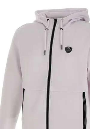 EA7 Logo Patch Zip-up Hoodie