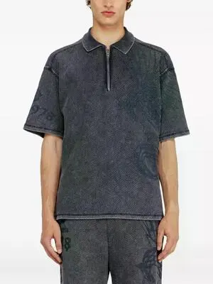 DIESEL® Jacquard-knit Cotton Polo Shirt - Grey