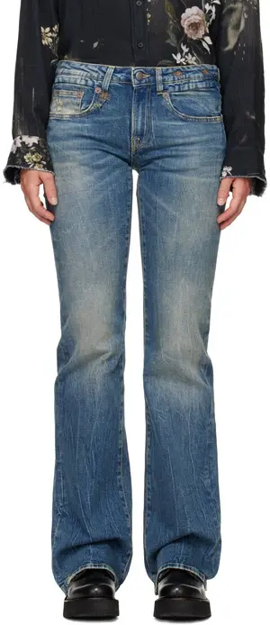 R13 Elastic Flared Leg Jeans