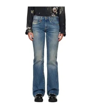 R13 Elastic Flared Leg Jeans