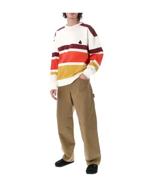 Isabel Marant Étoile Meyoan Striped Logo Sweatshirt