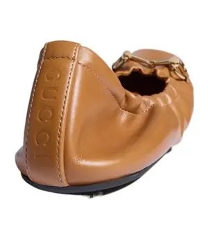 Gucci Horsebit Detailed Ballet Flats - Medium Brown