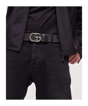 Gucci Double G Monogrammed Belt - Black
