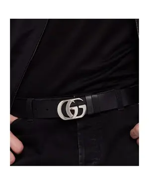 Gucci Double G Monogrammed Belt - Black