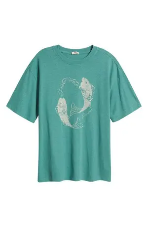 Marine Layer Fish Graphic Oversize Hemp Blend T-shirt