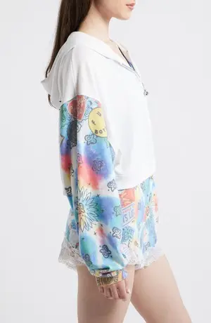BOYS LIE Tie-dye Graphic Full Zip Hoodie