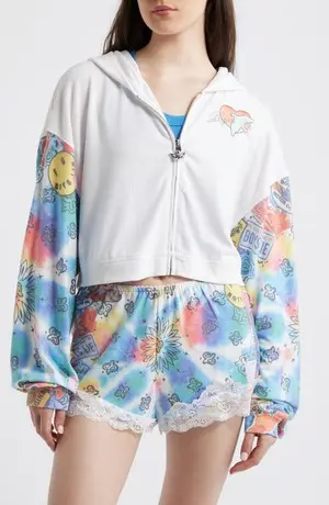 BOYS LIE Tie-dye Graphic Full Zip Hoodie