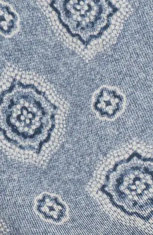 JACK VICTOR Carney Medallion Silk Tie - Faded Blue