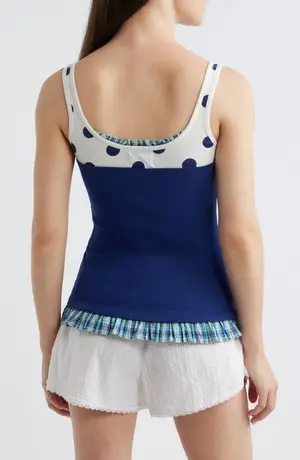 DAMSON MADDER Idelle Ruffle Layered Organic Cotton Tank