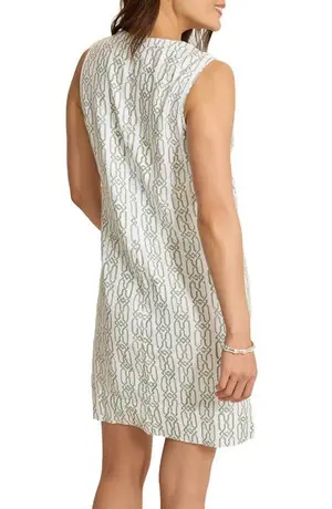 Tommy Bahama Geometric Chain-link Print Sheath Dress - Grass