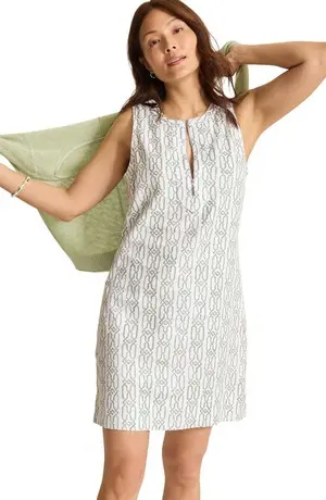 Tommy Bahama Geometric Chain-link Print Sheath Dress - Grass