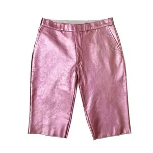 ABSURDE Metallic Leather Shorts