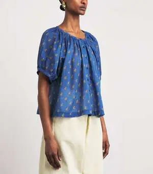 DÔEN Paisley Print June Blouse - Blue