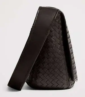 Bottega Veneta Lambskin Veneto Messenger Bag - Brown