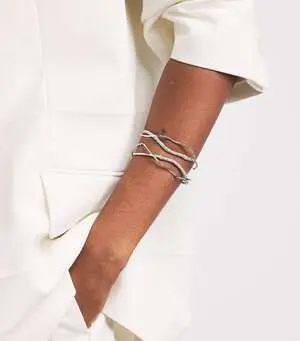 Alexis Bittar Solanales Intertwined Cuff Bracelet With Crystals - Silver