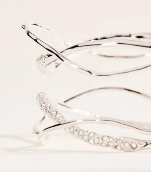 Alexis Bittar Solanales Intertwined Cuff Bracelet With Crystals - Silver