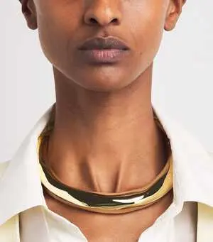 Alexis Bittar Hammered Plated Hinged Collar Necklace - Gold