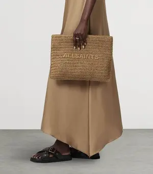 ALLSAINTS Raffia Bettina Clutch Bag - Brown