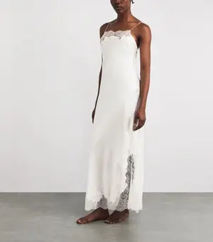 Carine Gilson Silk Lace-trim Slip Dress