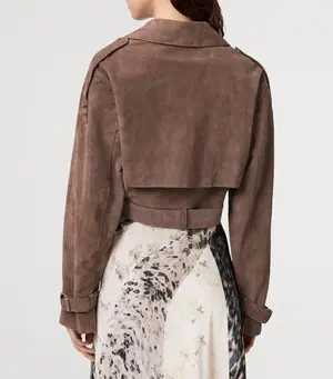 ALLSAINTS Goat Suede Ophelia Jacket - Brown