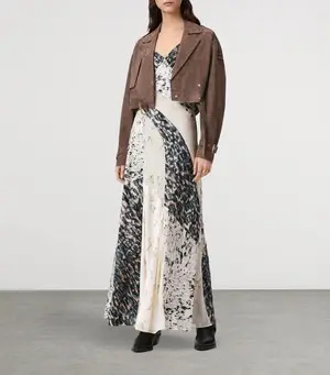 ALLSAINTS Goat Suede Ophelia Jacket - Brown