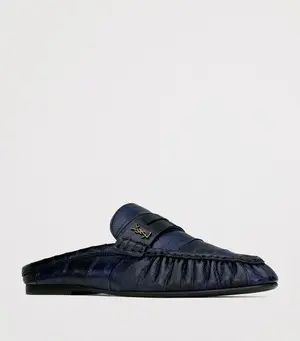 Saint Laurent Le Loafer Mules - Blue