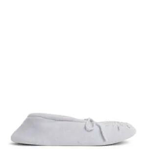WILLIAM SHARP Embellished Cashmere Dolly Slippers - Blue