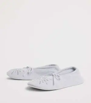 WILLIAM SHARP Embellished Cashmere Dolly Slippers - Blue