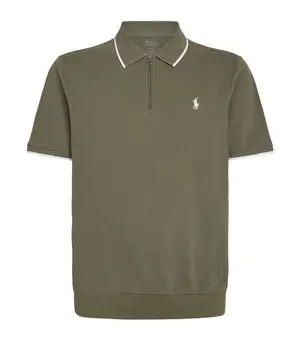 Polo Ralph Lauren Stretch-cotton Zip-up Polo Shirt - Green